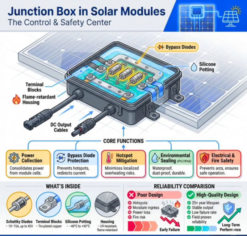 Solar Panel Junction Box: The Smallest Component That Quietly Controls ...